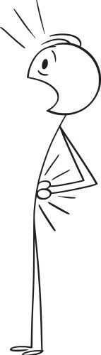 Cartoon man suffering pain or backache Royalty Free Vector