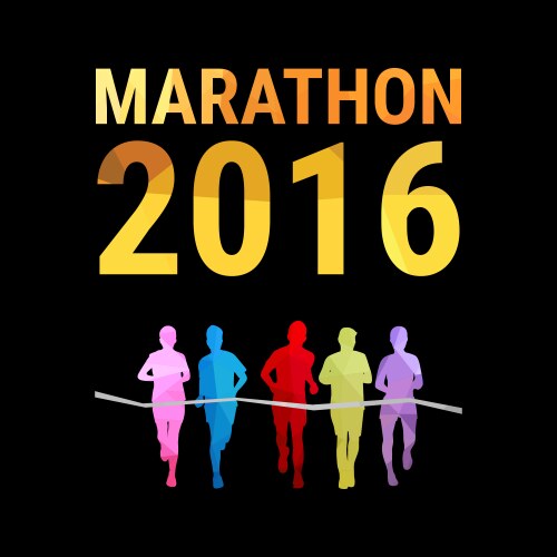 Logos or labels for runners marathon graphics Vector Image