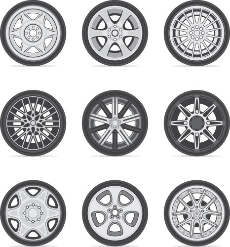 Truck wheels set Royalty Free Vector Image - VectorStock
