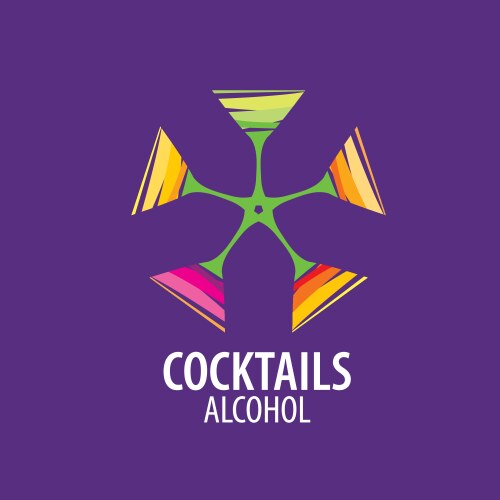 Alcoholic cocktails logo Royalty Free Vector Image