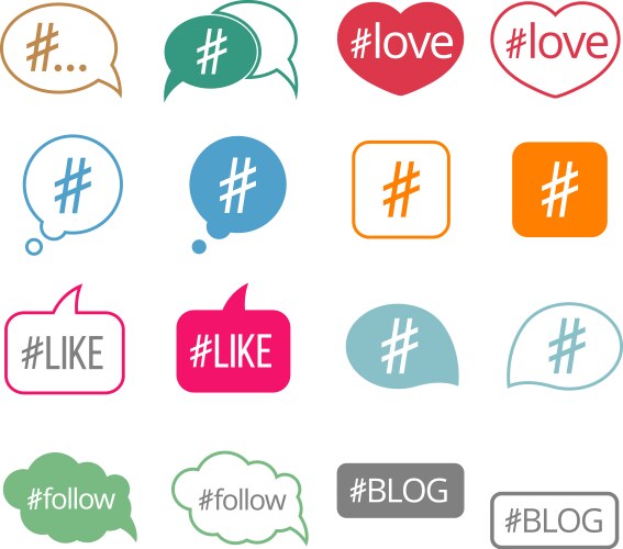 Social media icons popular web Royalty Free Vector Image