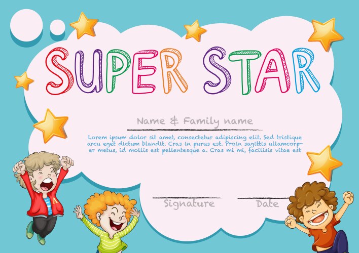 Certificate template for science award Royalty Free Vector