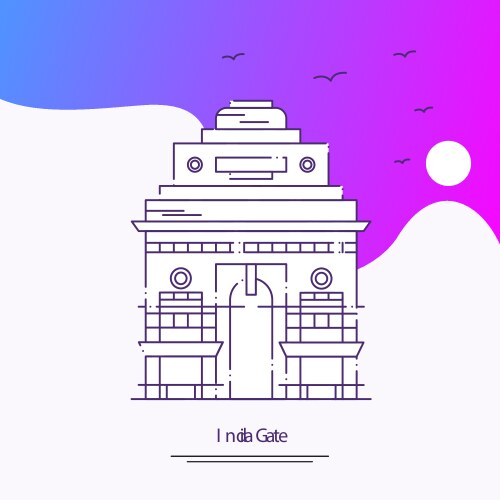 Gate way of india blue landmark creative Vector Image