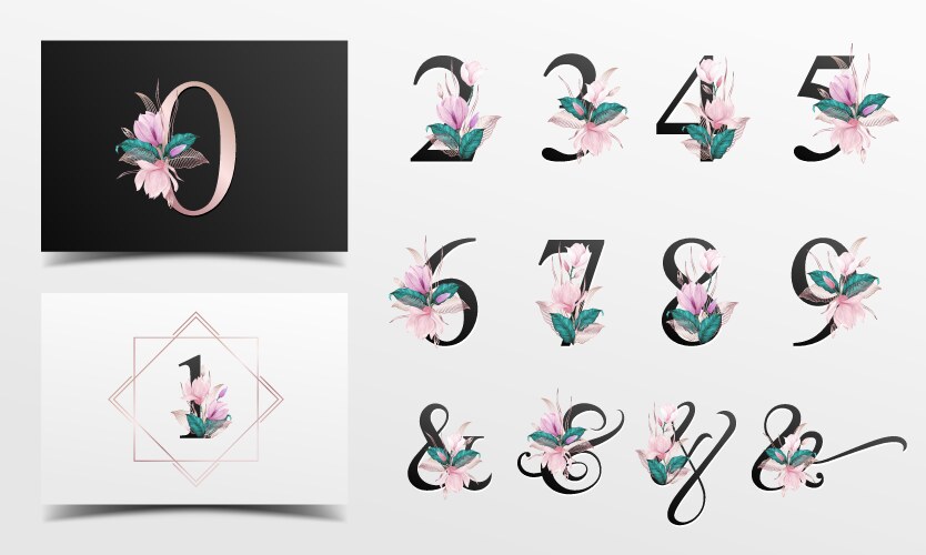 Floral Number Monogram Vector Images (over 620)