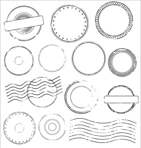 Set of post stamp symbols Royalty Free Vector Image