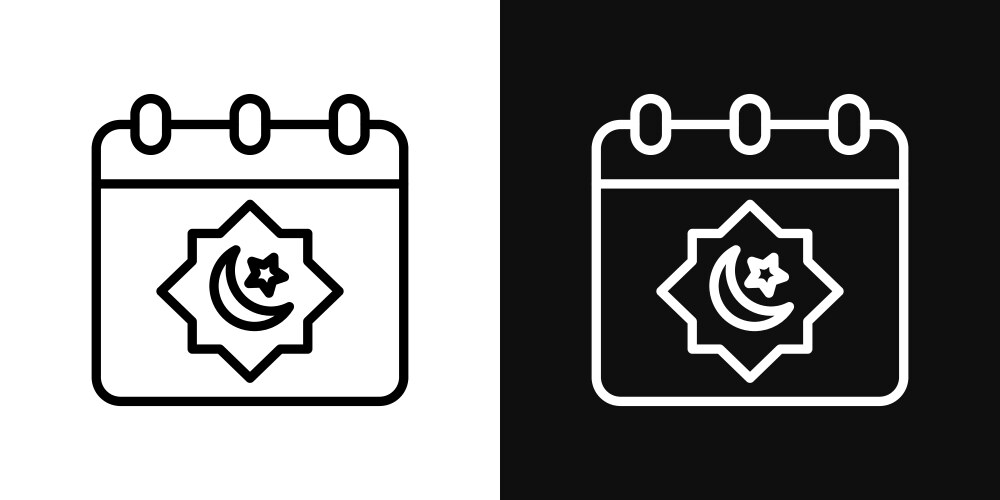 Ramadan calendar icon set islamic calender Vector Image