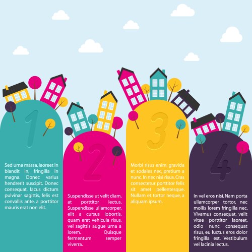 Banner with small town Royalty Free Vector Image