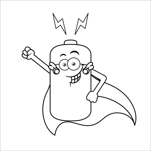 Power battery cartoon character Royalty Free Vector Image
