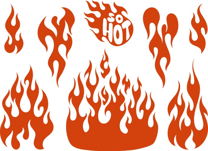 Red flame elements Royalty Free Vector Image - VectorStock