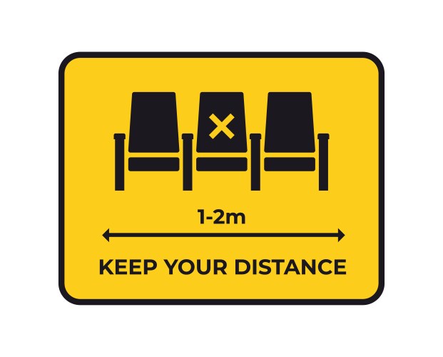 Social distancing signage or floor sticker Vector Image
