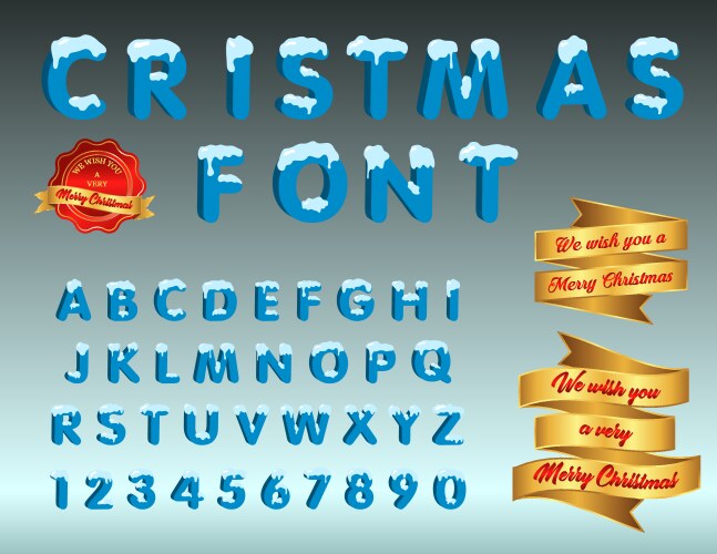 Merry christmas sweet font Royalty Free Vector Image