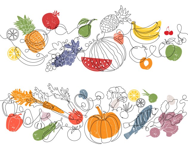 Fruit Vegetable Border Vector Images (over 1,700)