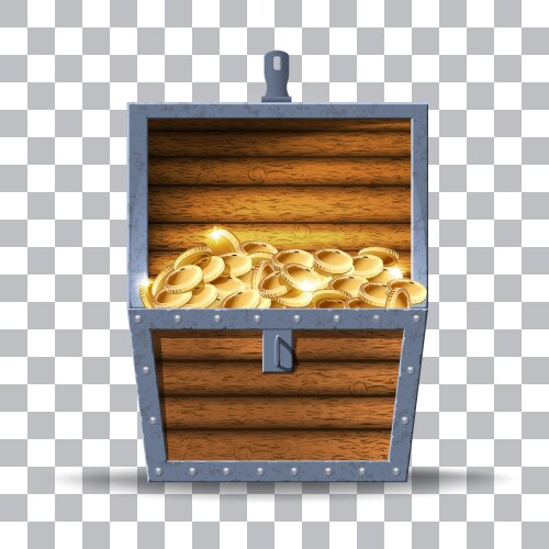 Wooden chest set Royalty Free Vector Image - VectorStock