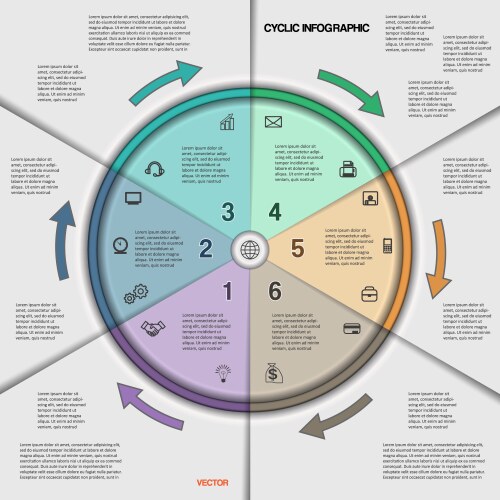 Template cyclic diagramme for infographic three Vector Image