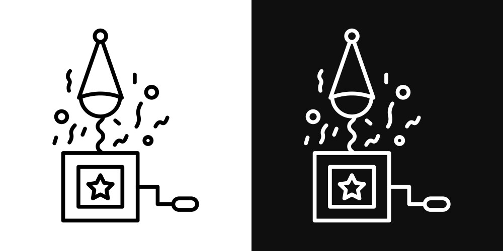 Jack in the box icon set prank joke box with Vector Image