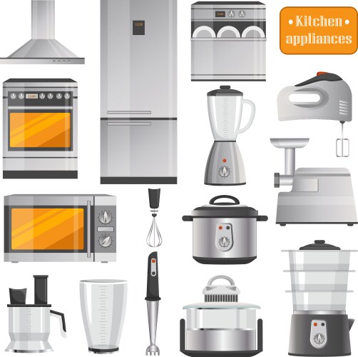 Kitchen appliances Royalty Free Vector Image - VectorStock