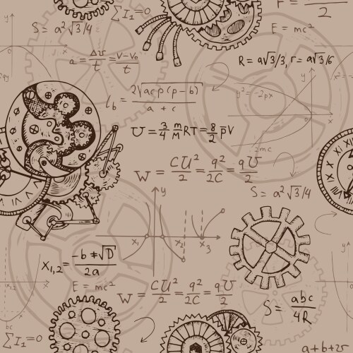 Seamless background with math formulas and graphic