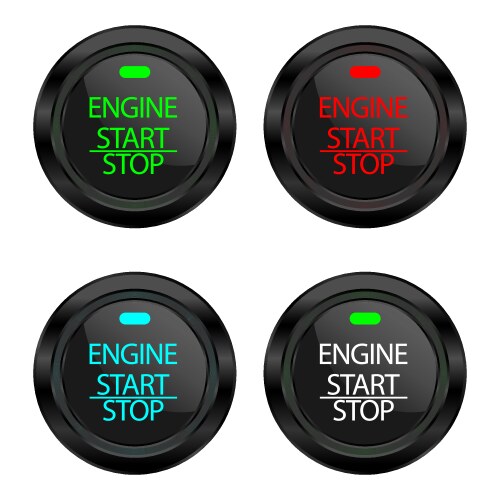 Engine start stop button car dashboard element Vector Image