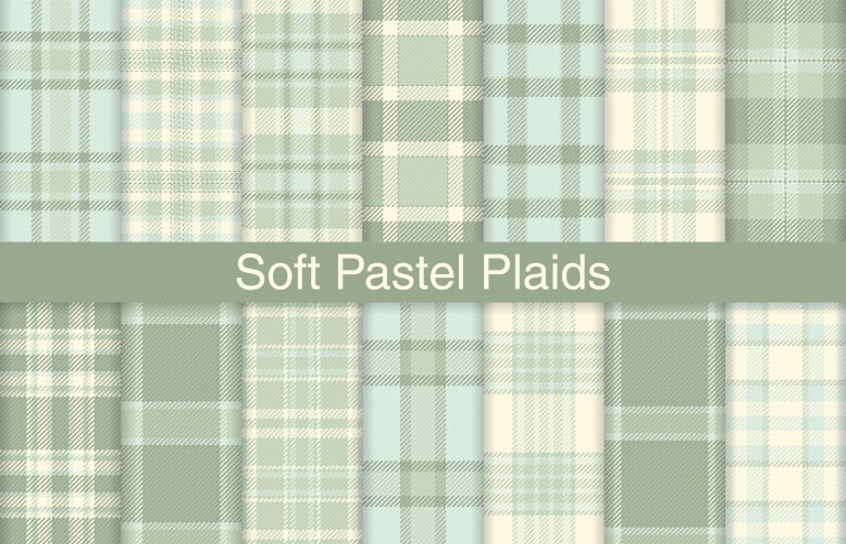 Pastel plaid bundles textile design checkered Vector Image
