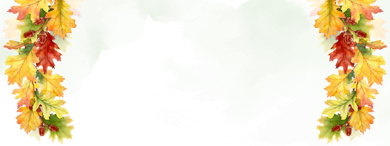 Watercolor banner of autumn leaves and branches Vector Image