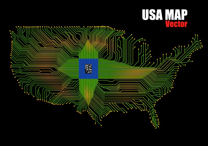 World map circuit board technology background Vector Image World map circuit board technology background Vector Image