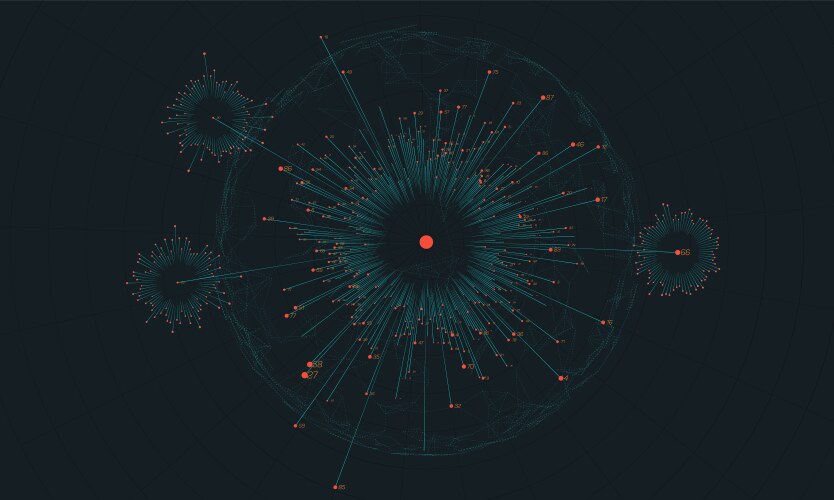 Big Data Circular Visualization Futuristic Vector Image