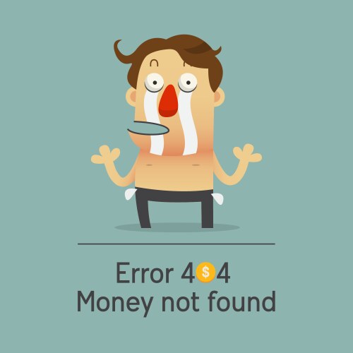 Broke woman checking her empty pockets cartoon Vector Image