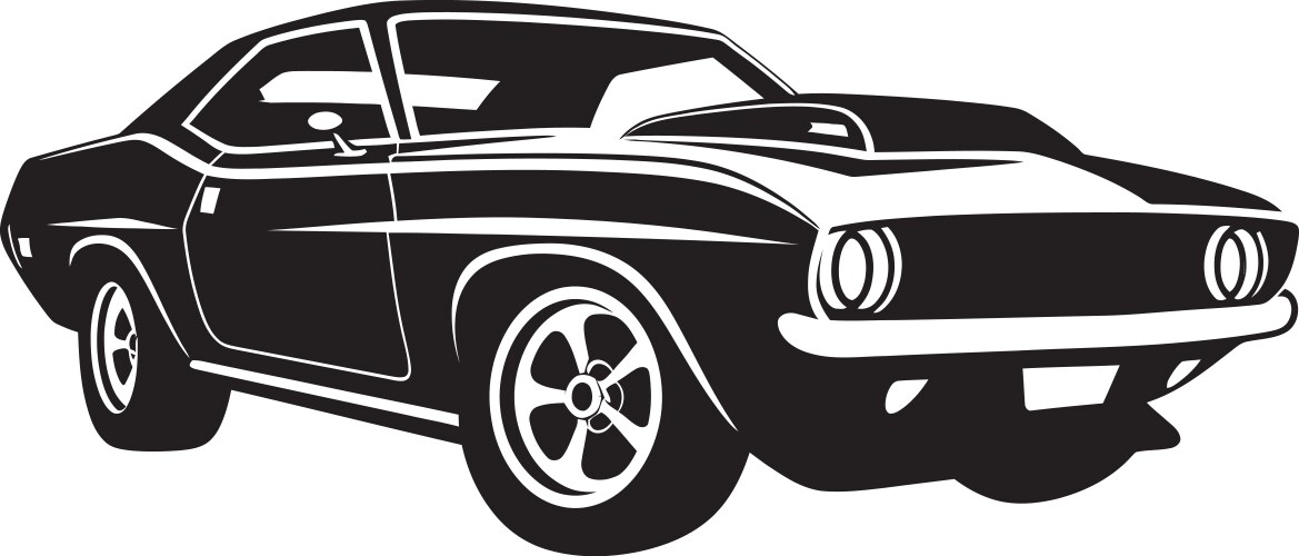 Classic brawn american muscle car design Vector Image