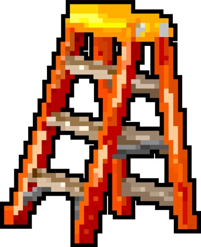 Climbing step ladder safety game pixel art Vector Image