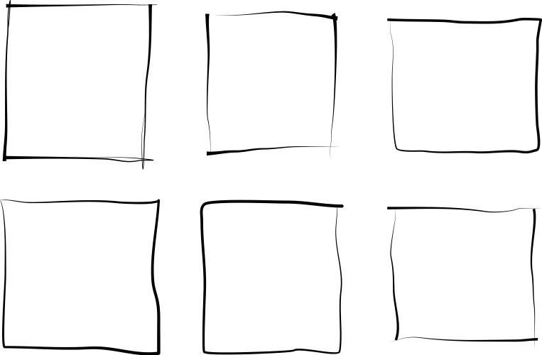 Hand drawn frame square double thin line Vector Image