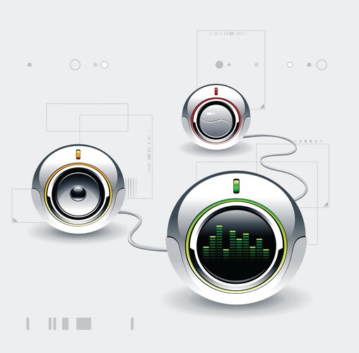 High tech buttons Royalty Free Vector Image - VectorStock