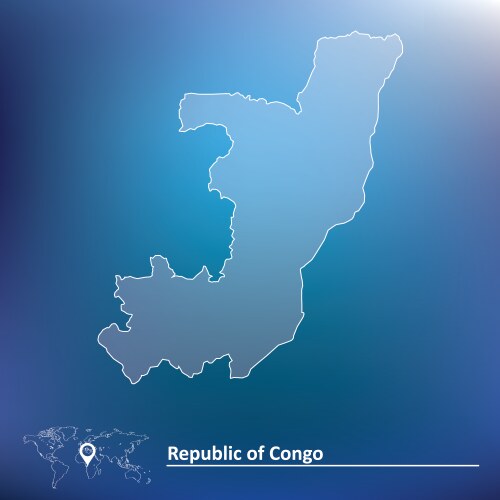 Map of republic congo with flag Royalty Free Vector Image
