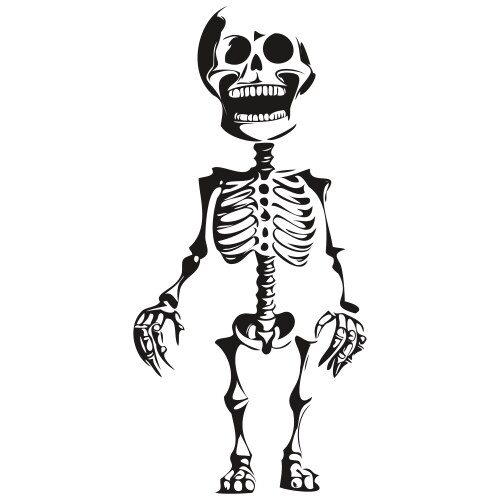 Human skeleton of blue color Royalty Free Vector Image