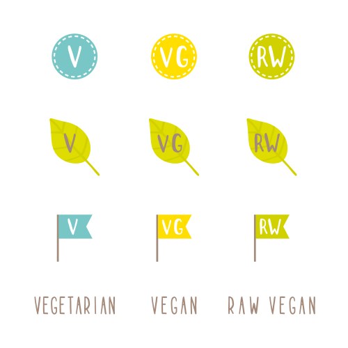 Set og vegan signs Royalty Free Vector Image - VectorStock