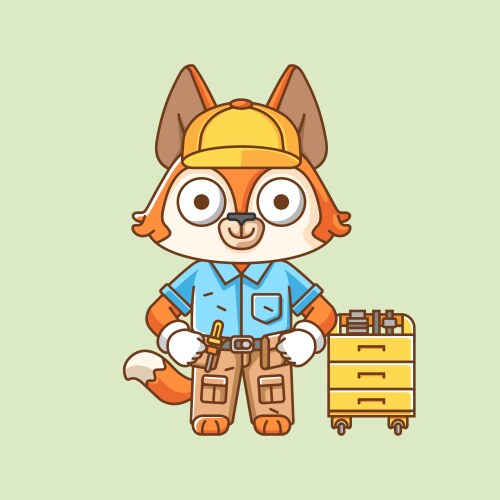 Cute sloth mechanic with tool at workshop cartoon Vector Image