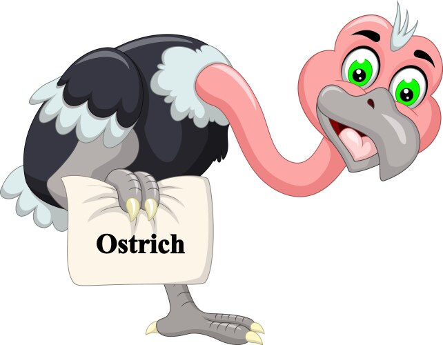 Cheetah and ostrich cartoon Royalty Free Vector Image