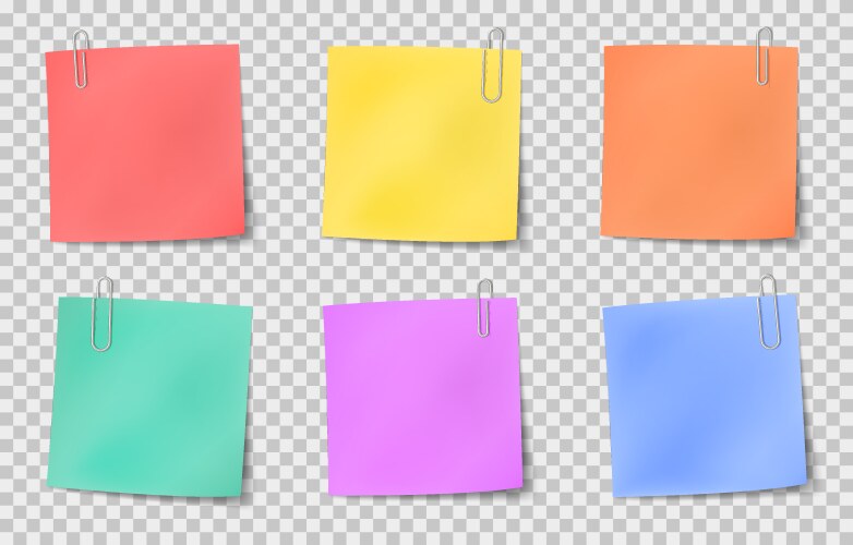 Yellow sticker with paper clip attached Royalty Free Vector