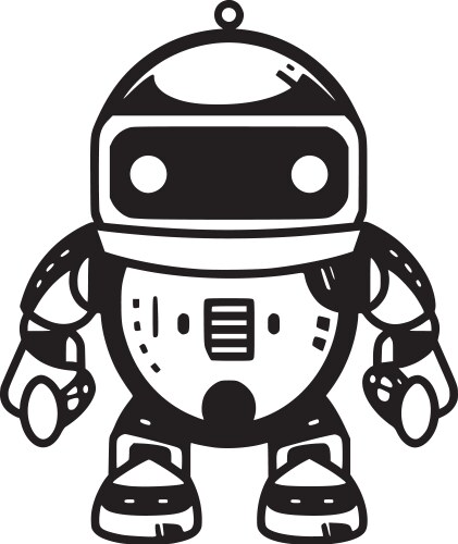 Robot - minimalist and simple silhouette Vector Image