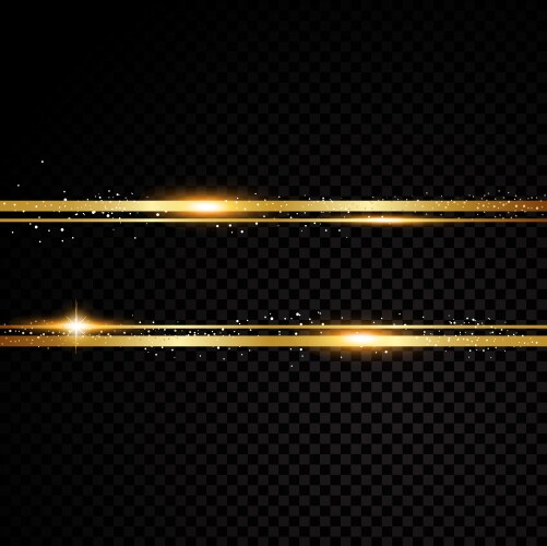 Golden line banner isolated on black Royalty Free Vector