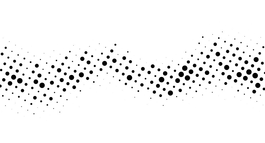 Halftone rhythm wave circle dots pattern Vector Image