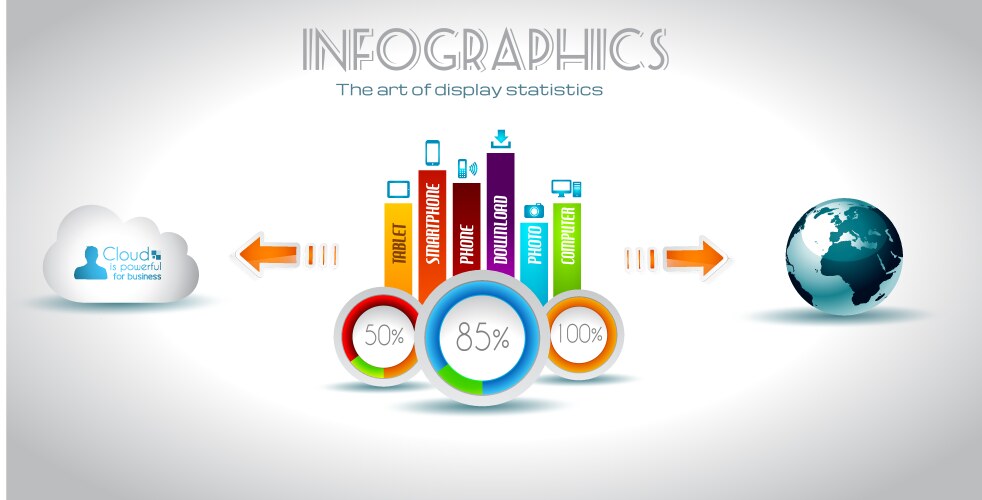 Circular bar infographic chart design template Vector Image