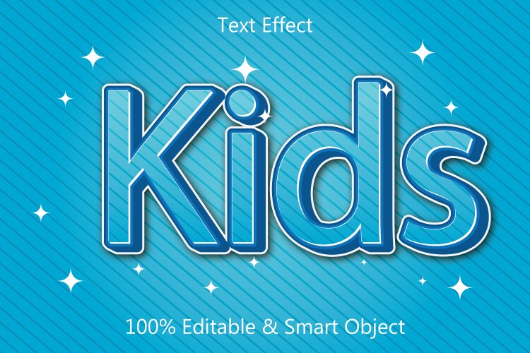 Kids games text effect 3 dimension emboss cartoon Vector Image