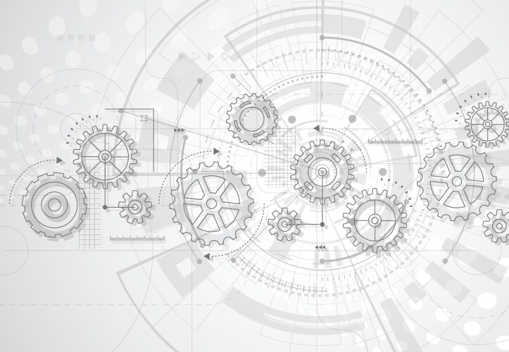 Abstract gear wheel mechanism background machine Vector Image