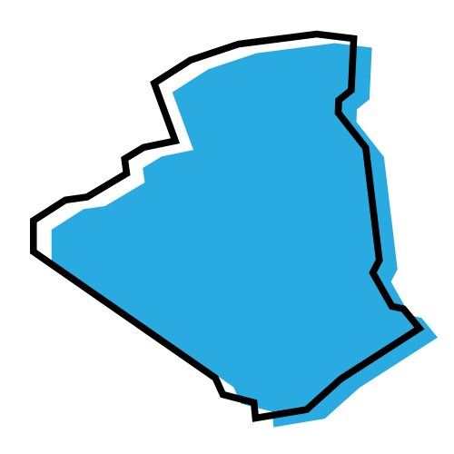 Algeria simplified sketch map Royalty Free Vector Image