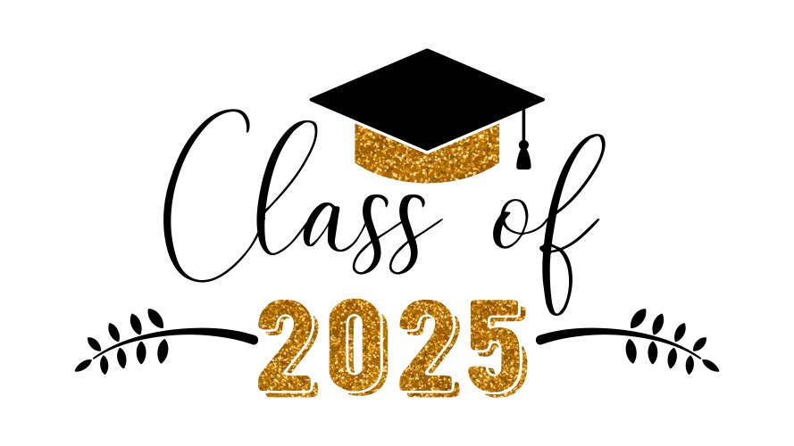 Class of 2025 graduation greeting card poster Vector Image