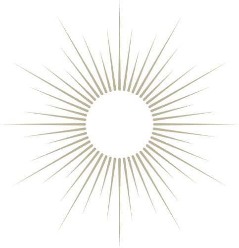 Sunbirst logo explosion light rays in decorative Vector Image
