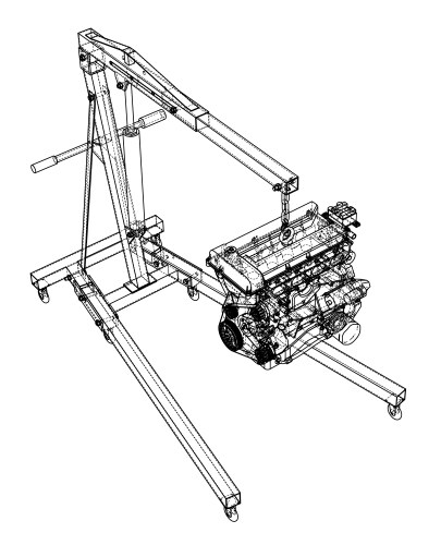 Hydraulic engine hoist lift motor in maintenance Vector Image