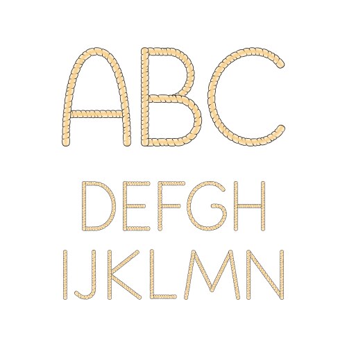Font alphabet letters from dreadlocks Royalty Free Vector