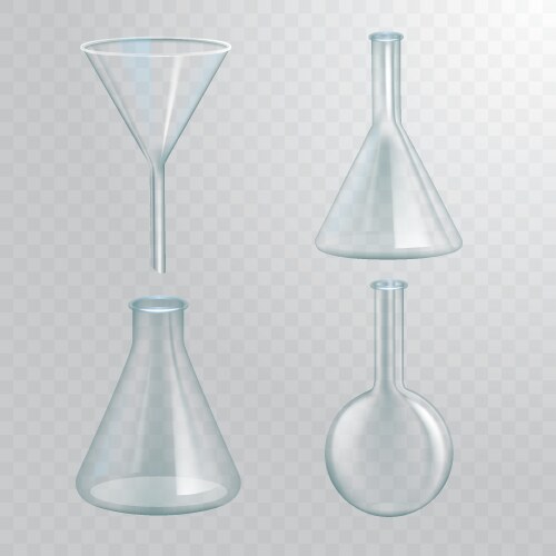 Chemical conical flask icon set Royalty Free Vector Image