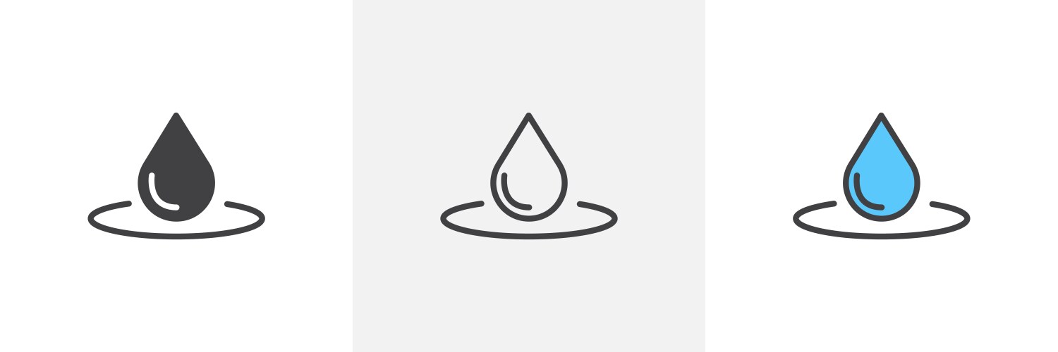 Water drop icon set on white background Royalty Free Vector
